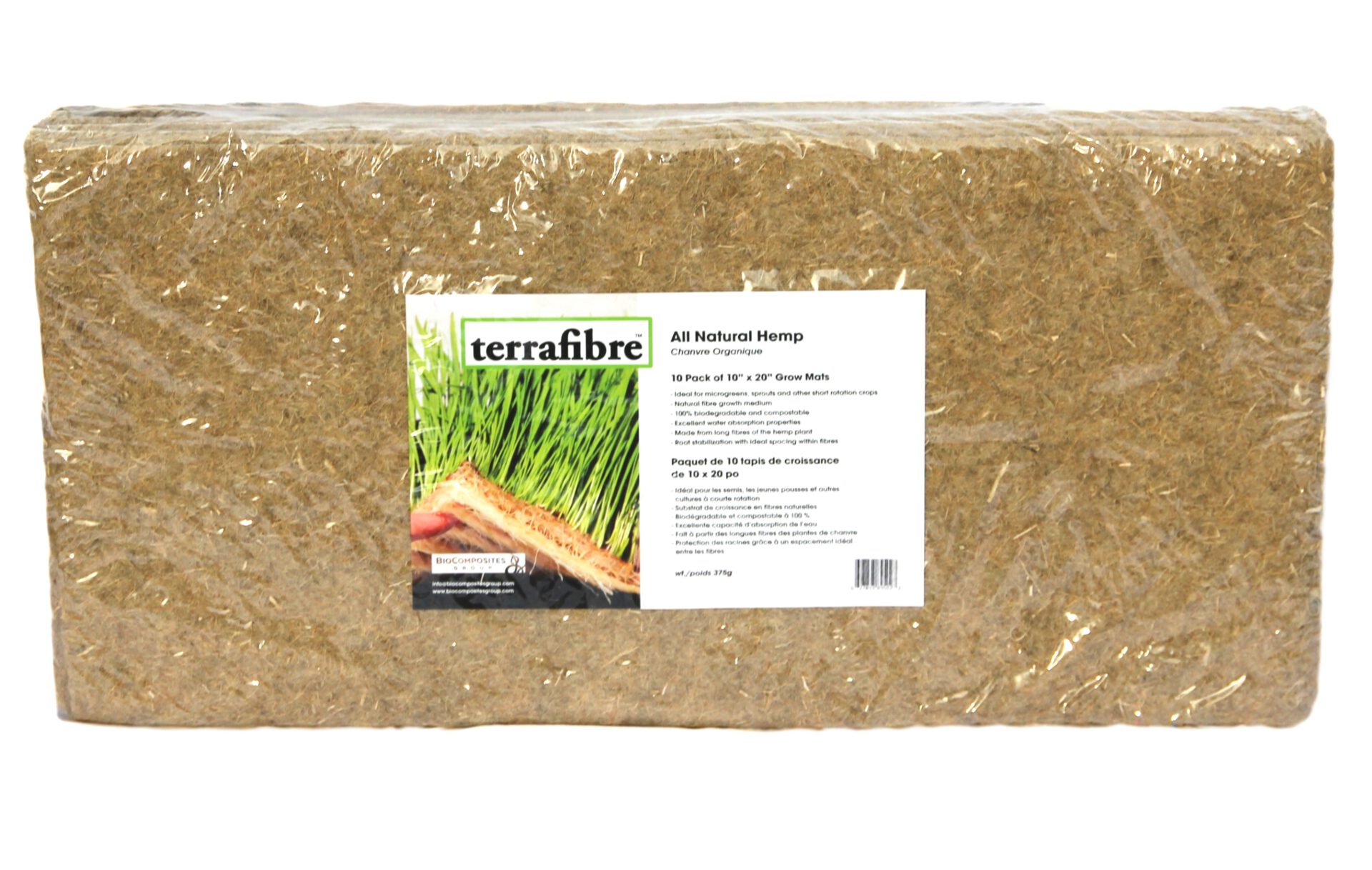 Hempfibre Grow Mat Large 10"20 (25 x 50 cm) - 10 pack | Terrafibre Europe